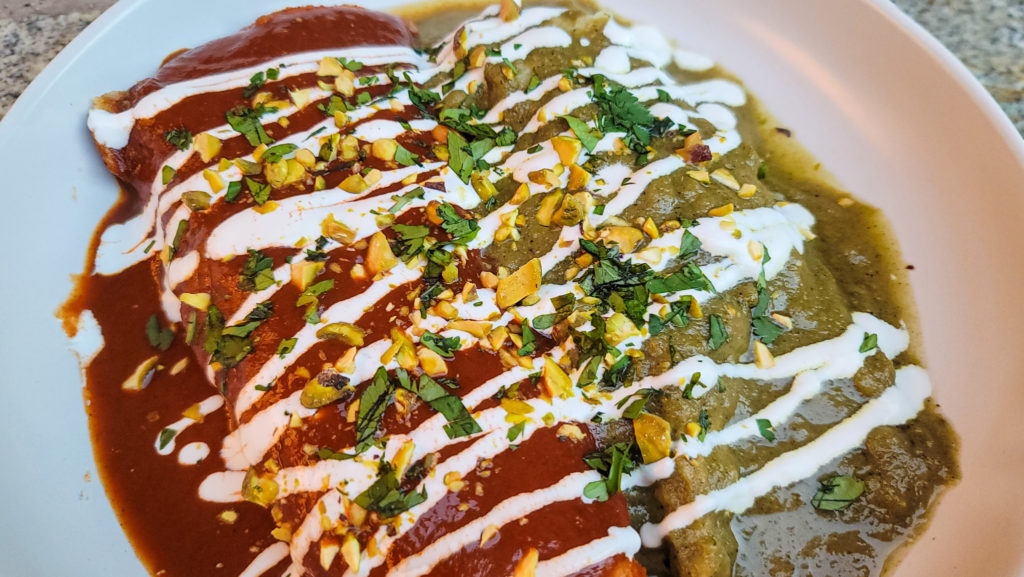 Red and Green Enchiladas - The Vegan Taste