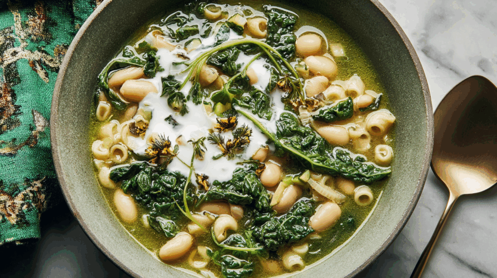 Green Pasta Fagioli - The Vegan Taste