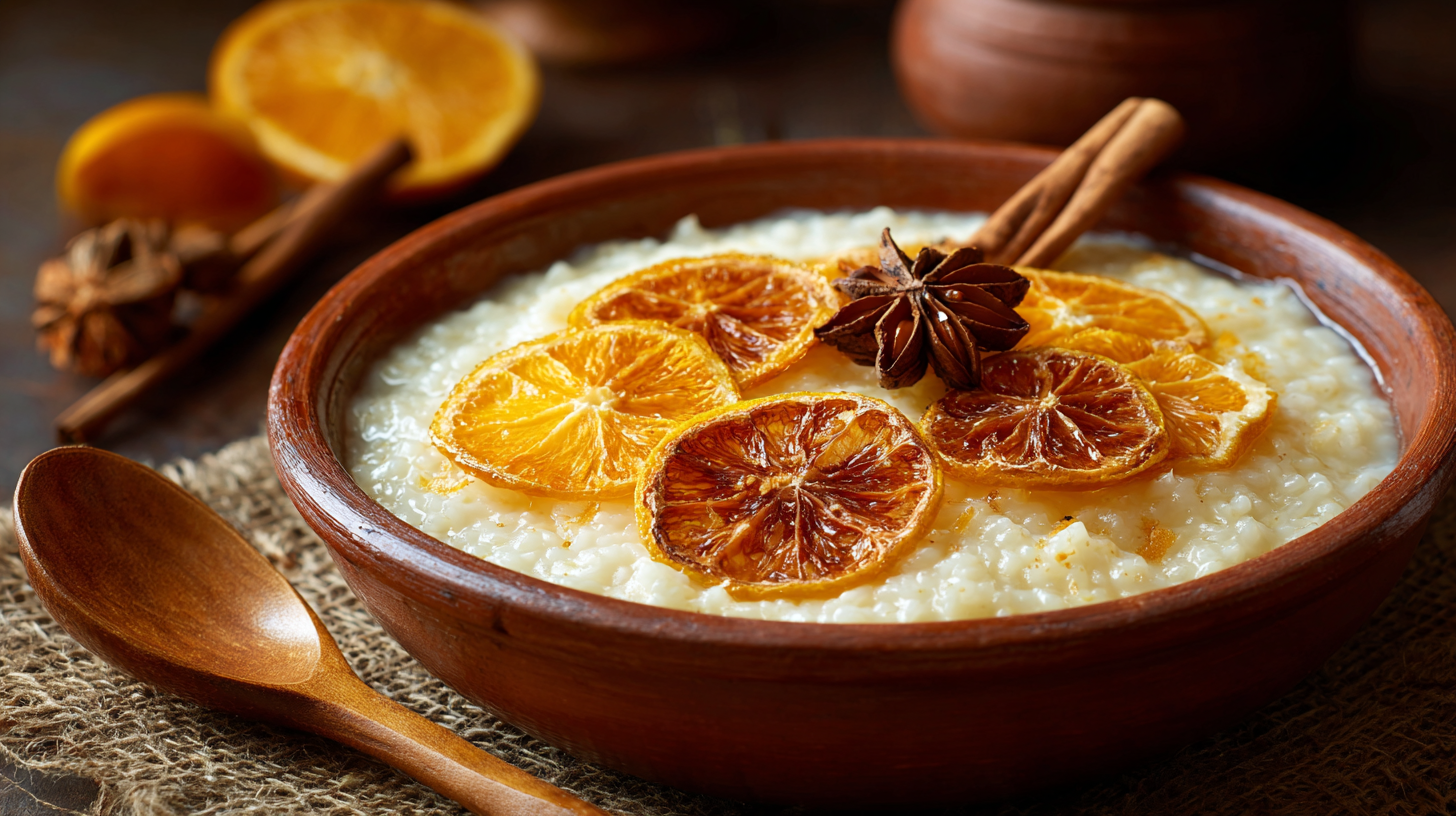 Orange Cinnamon Rice Pudding - The Vegan Taste